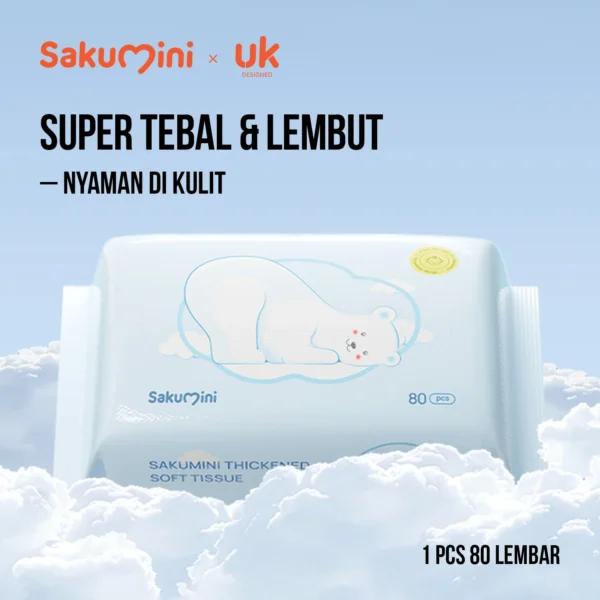 Sakumini Tisu Kering Bayi Facial Tissue Wipes Hand Mouth 80Pcs ...